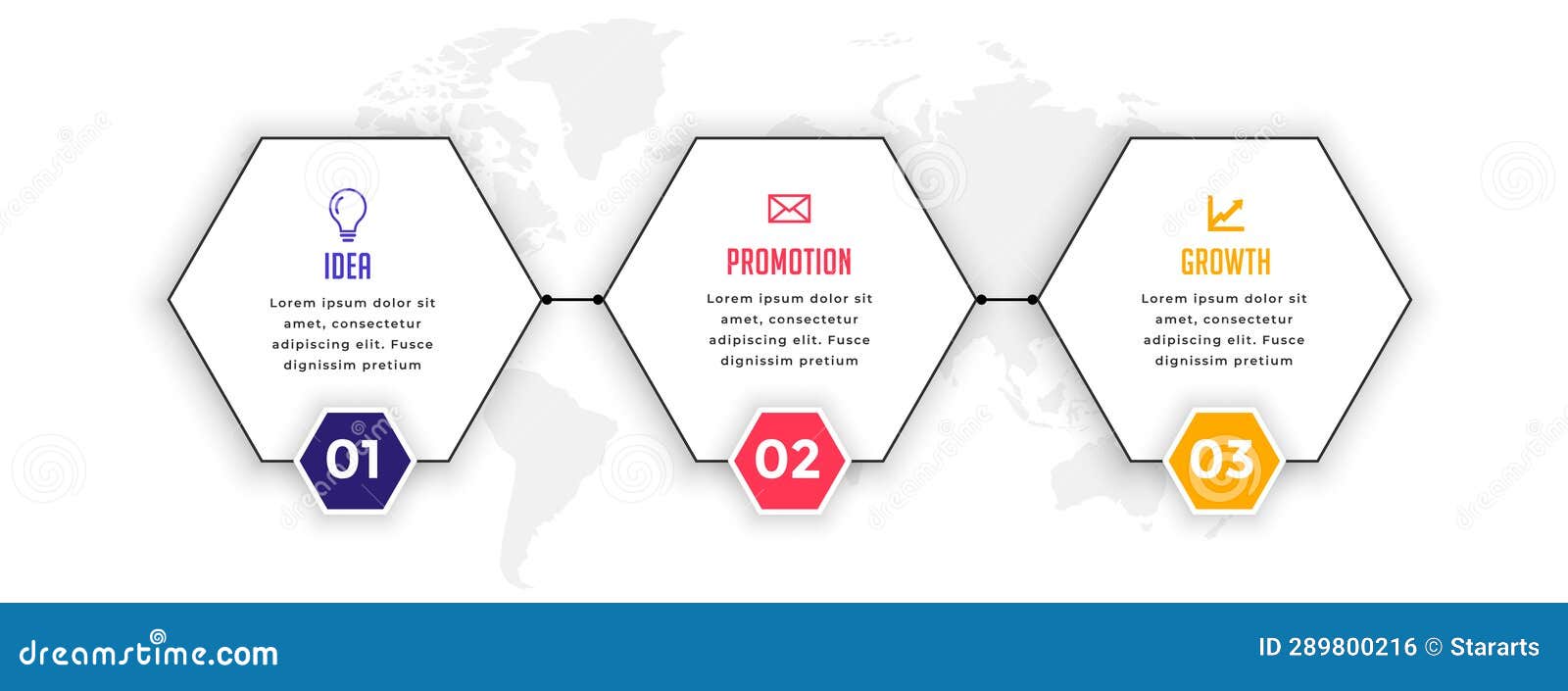 Three Step Infographic Chart Template Visualize Business Processes ...