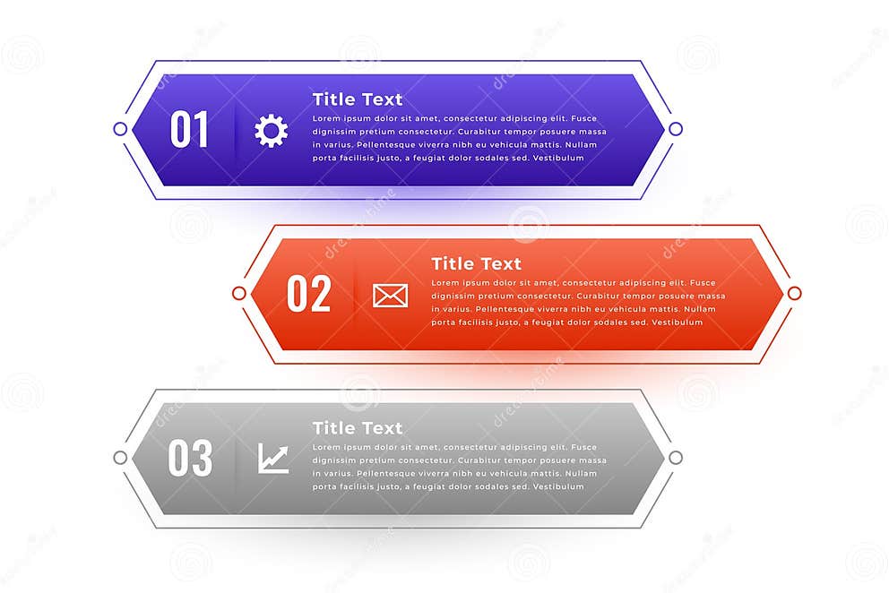 Three Step Infographic Option Chart Template for Business Presentation ...