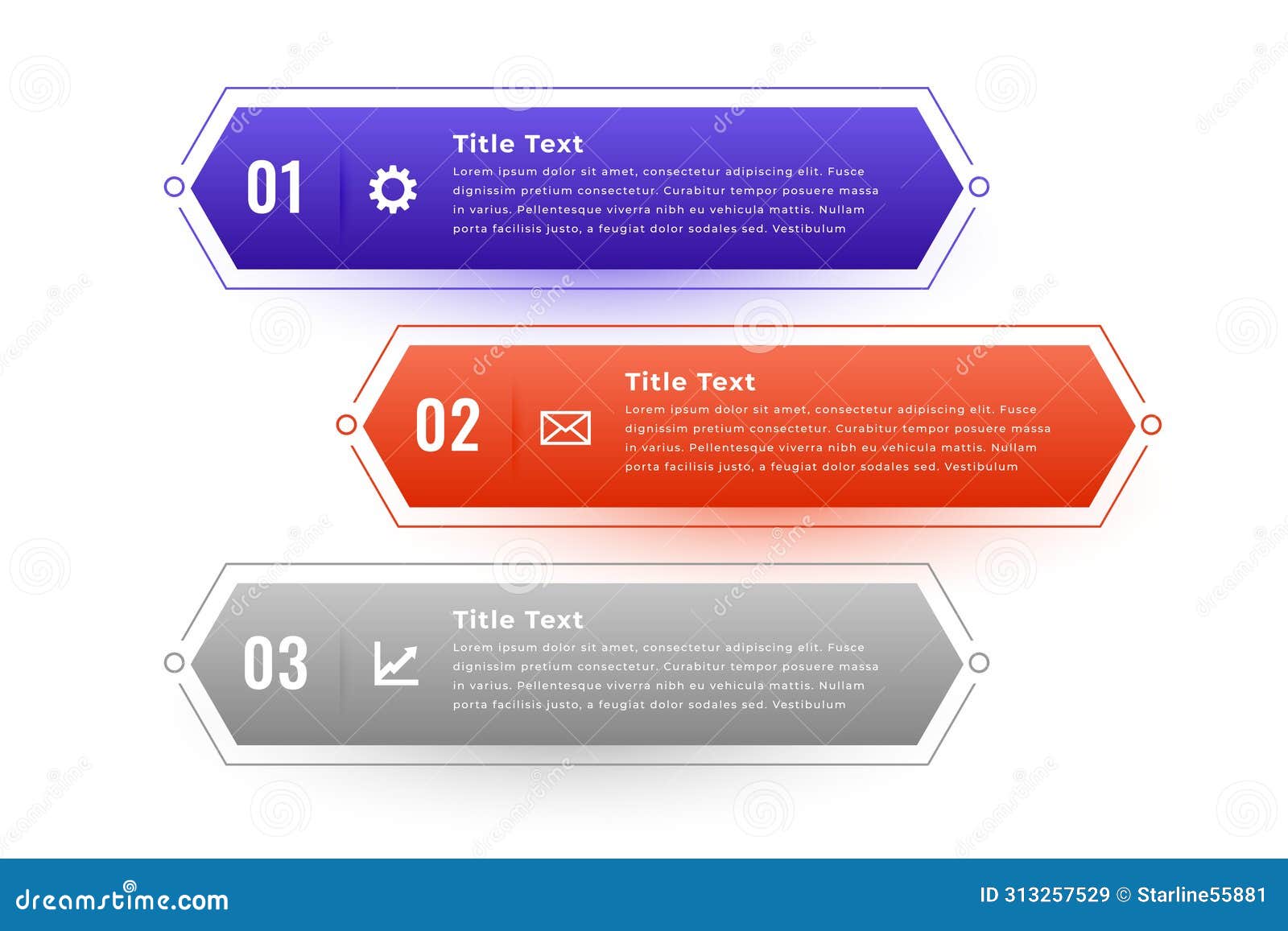 Three Step Infographic Option Chart Template for Business Presentation ...