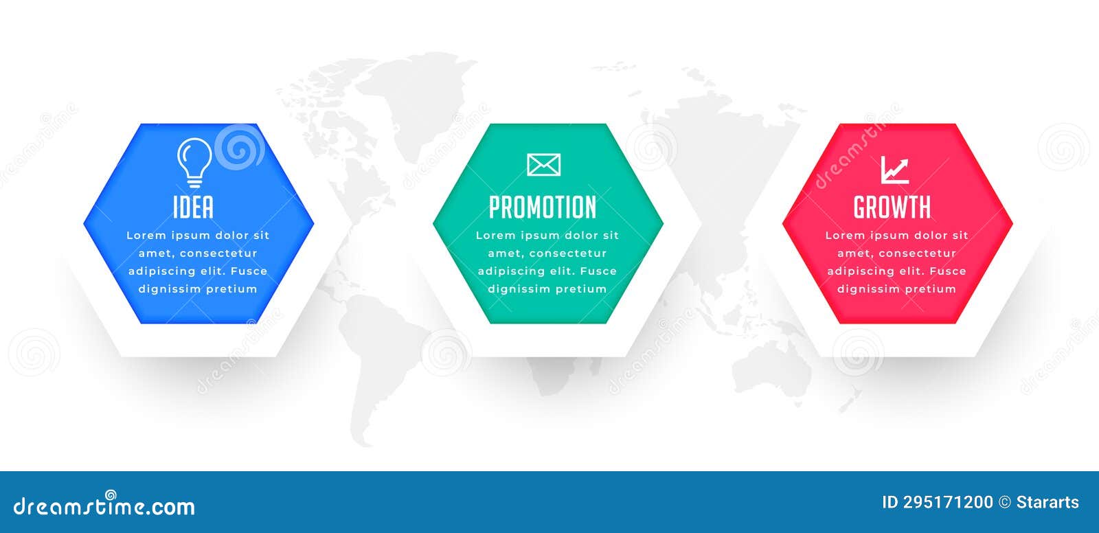 Three Step Infographic Option Chart Template for Business Success Stock ...