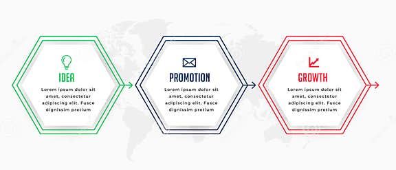 Three Step Infographic Option Chart Template for Data Visualization ...