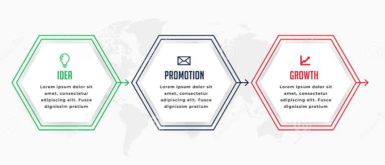Three Step Infographic Option Chart Template for Data Visualization ...