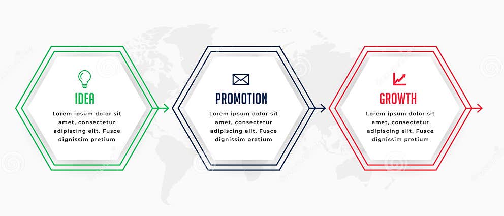 Three Step Infographic Option Chart Template for Data Visualization ...