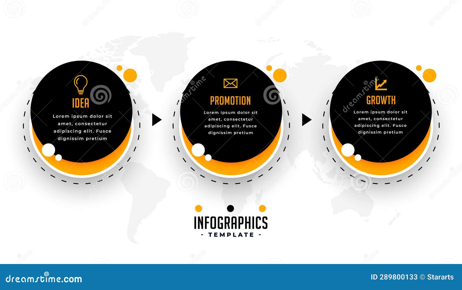Three Step Infographic Strategy Workflow Layout for Business Success ...