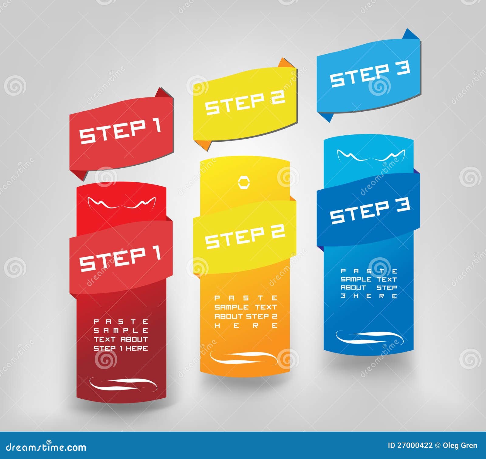 Three Steps stock vector. Illustration of number, page - 27000422