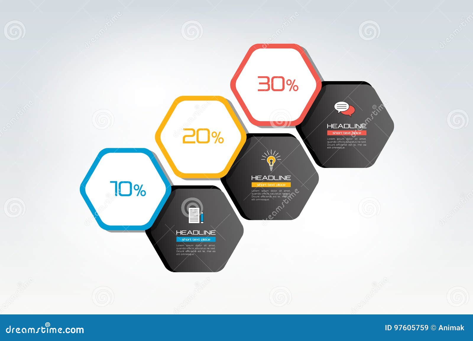 3 Steps Chart Layout For Sample Text&data. Design Clean Template ...