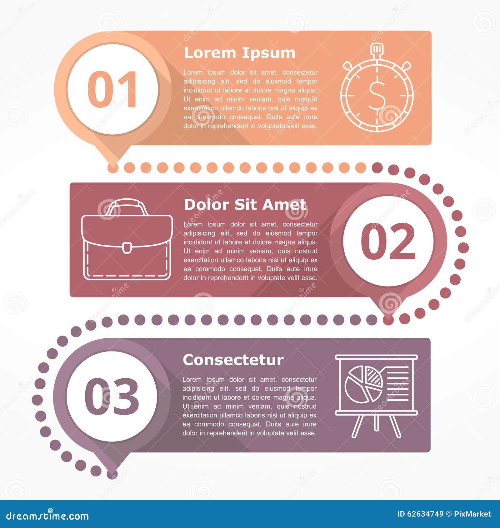 Three Steps Infographic Process Chart With Circular Arrows. Vector ... Three Steps Infographic Process Chart With Circular Arrows. Vector ...