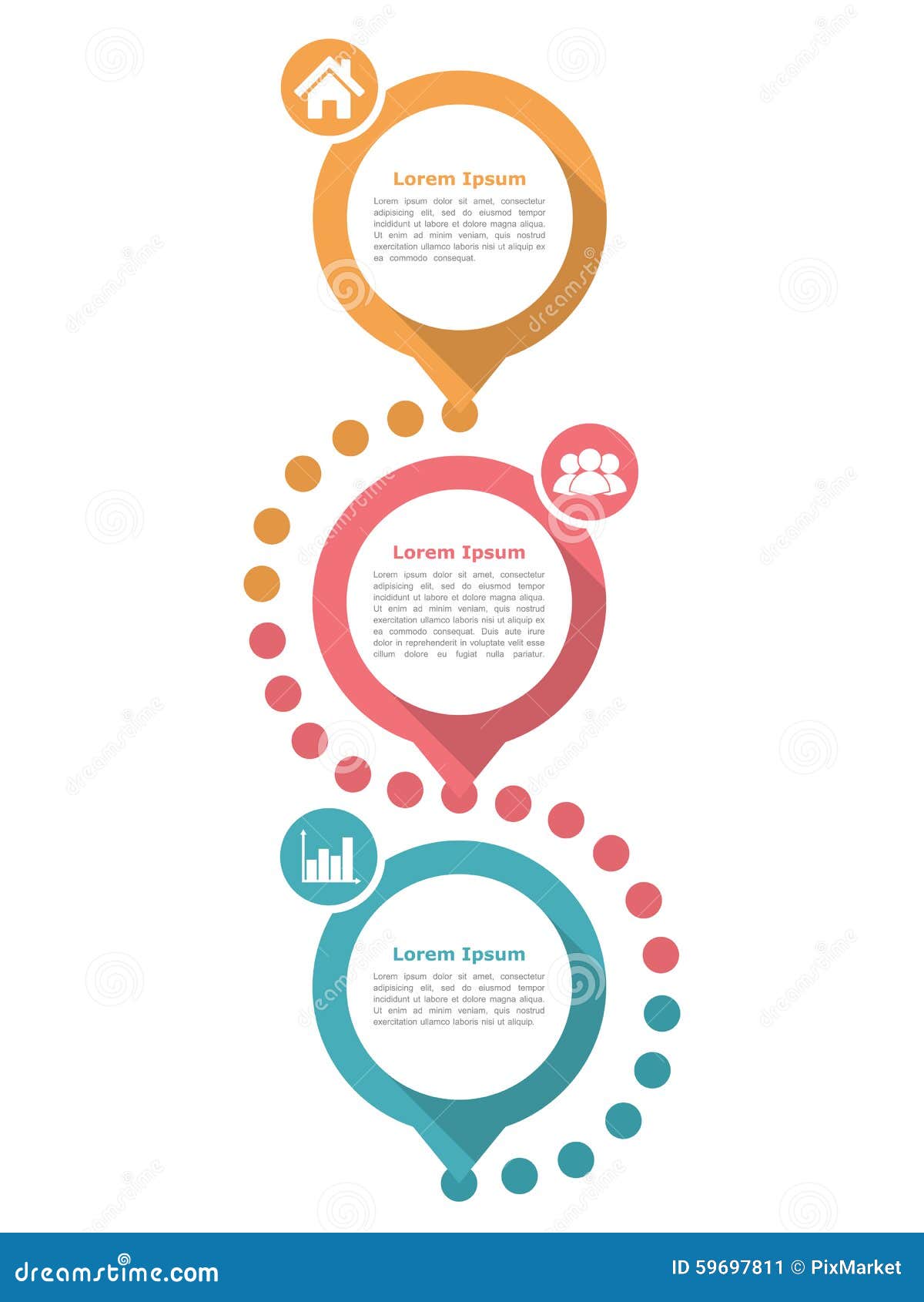 Three Steps Diagram Template Stock Vector - Illustration of steps ...