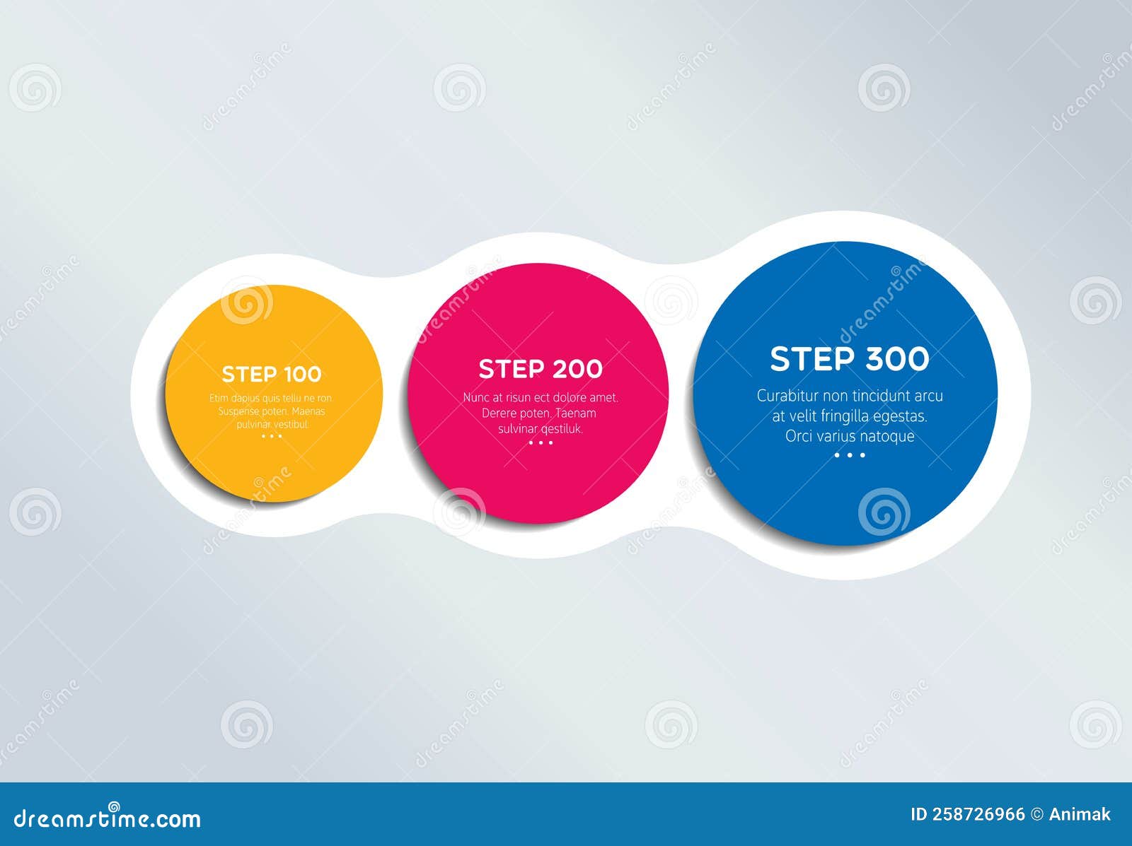 Three Steps Elements Bubble Chart, Scheme, Diagram. Infographic ...