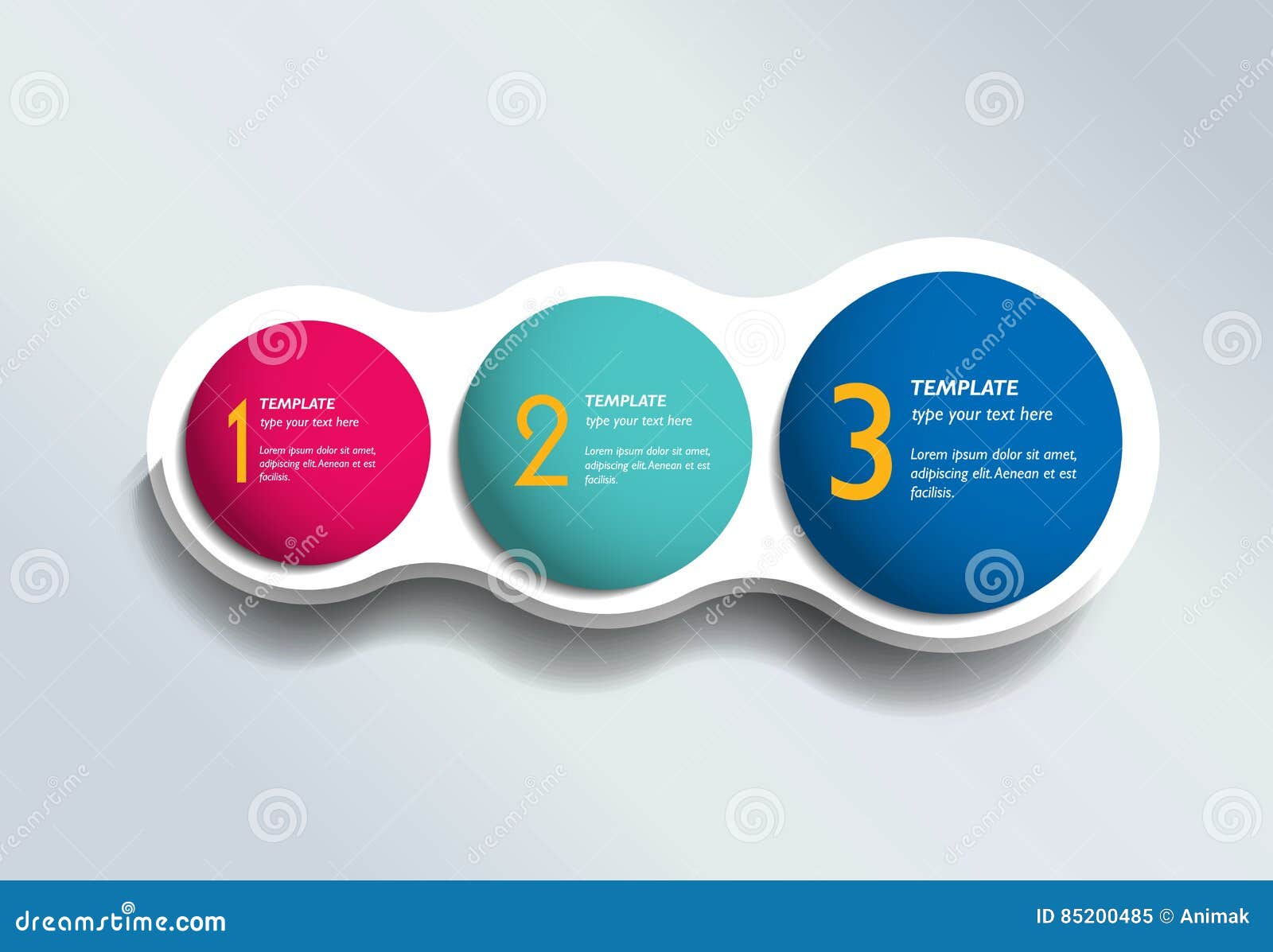 Bubble Chart With Elements Venn Diagram Infographics For Three Circle ...