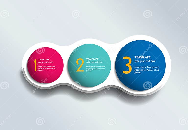 Three Steps Elements Bubble Chart, Scheme, Diagram. Stock Vector ...