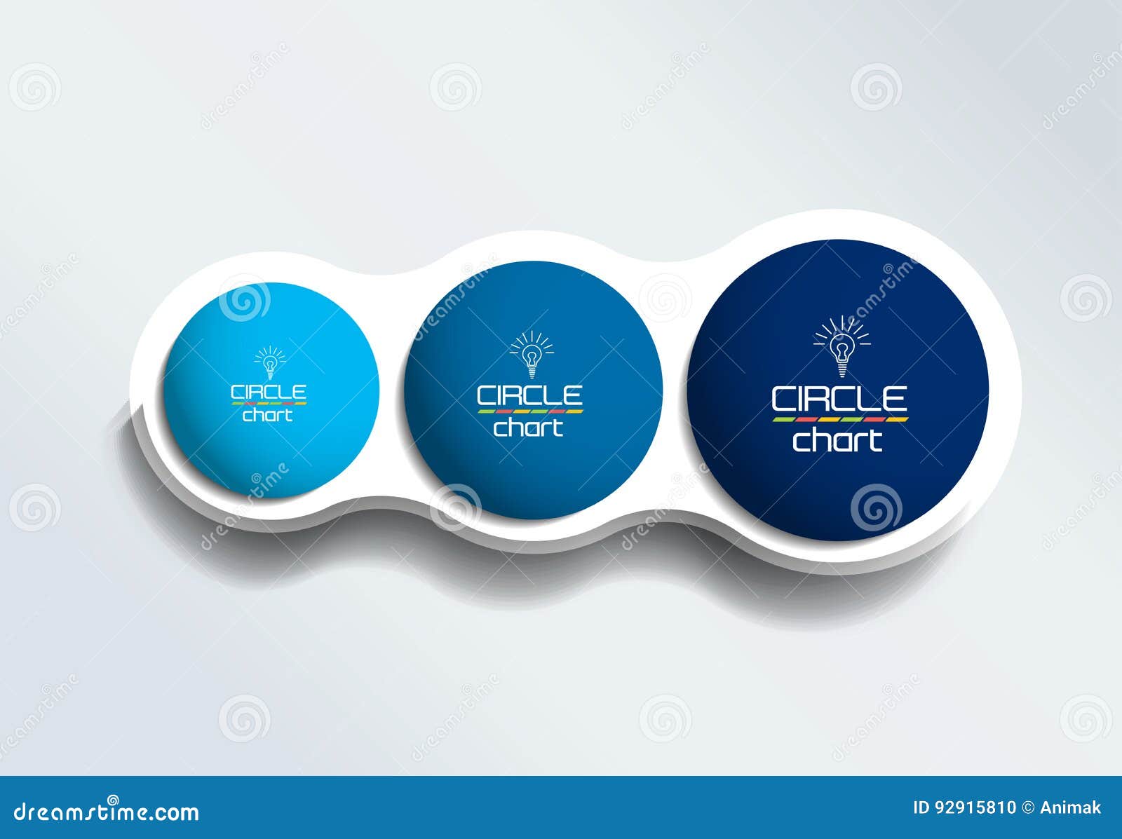 Bubble Chart With Elements Venn Diagram Infographics For Three Circle ...
