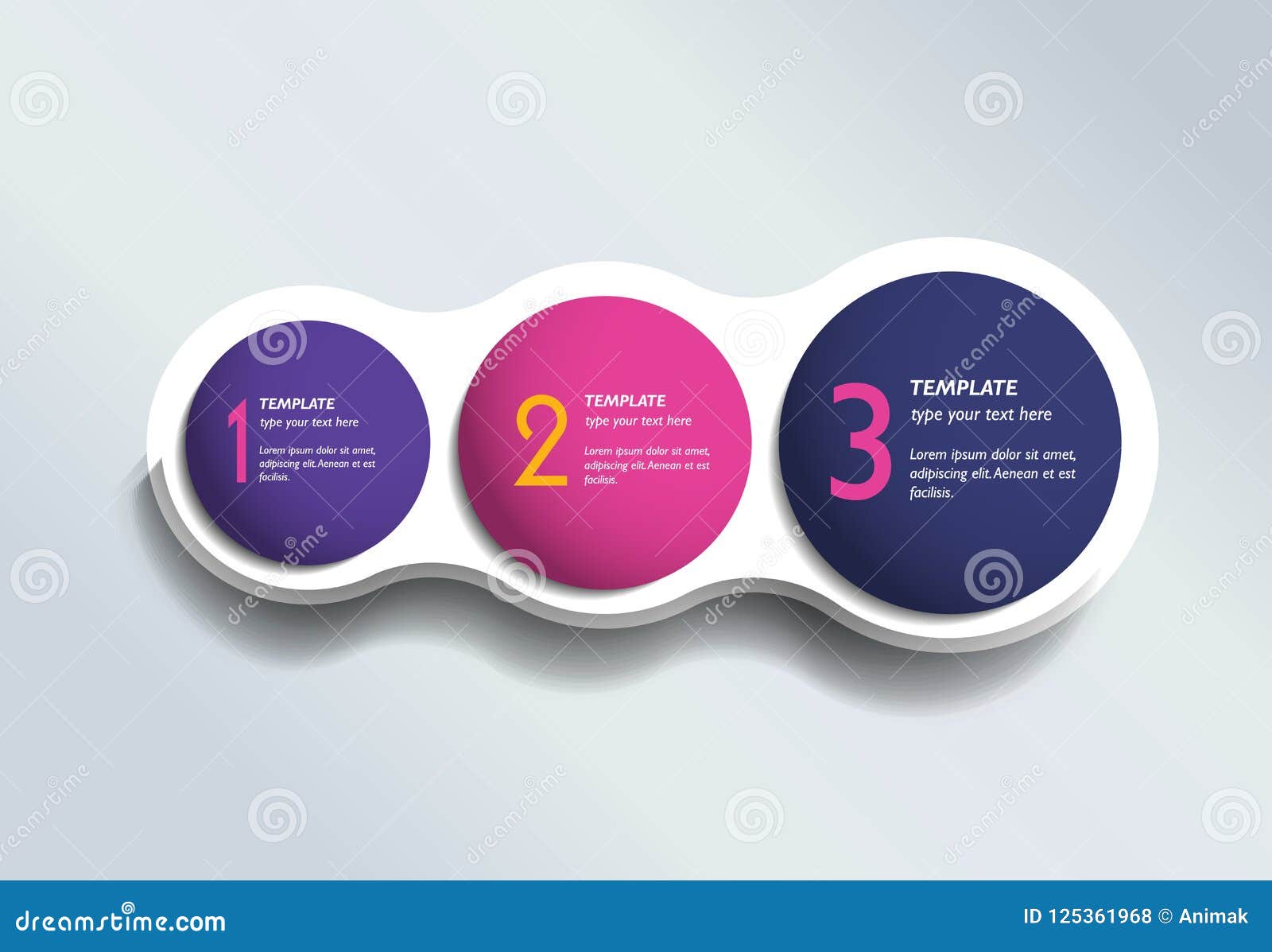 Three Steps Elements Bubble Chart, Scheme, Diagram. Stock Vector ...
