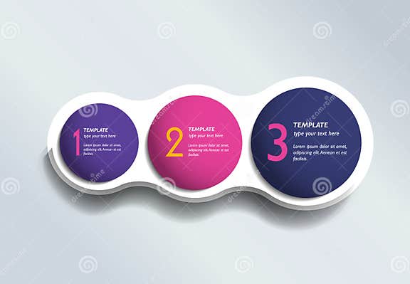 Three Steps Elements Bubble Chart, Scheme, Diagram. Stock Vector ...
