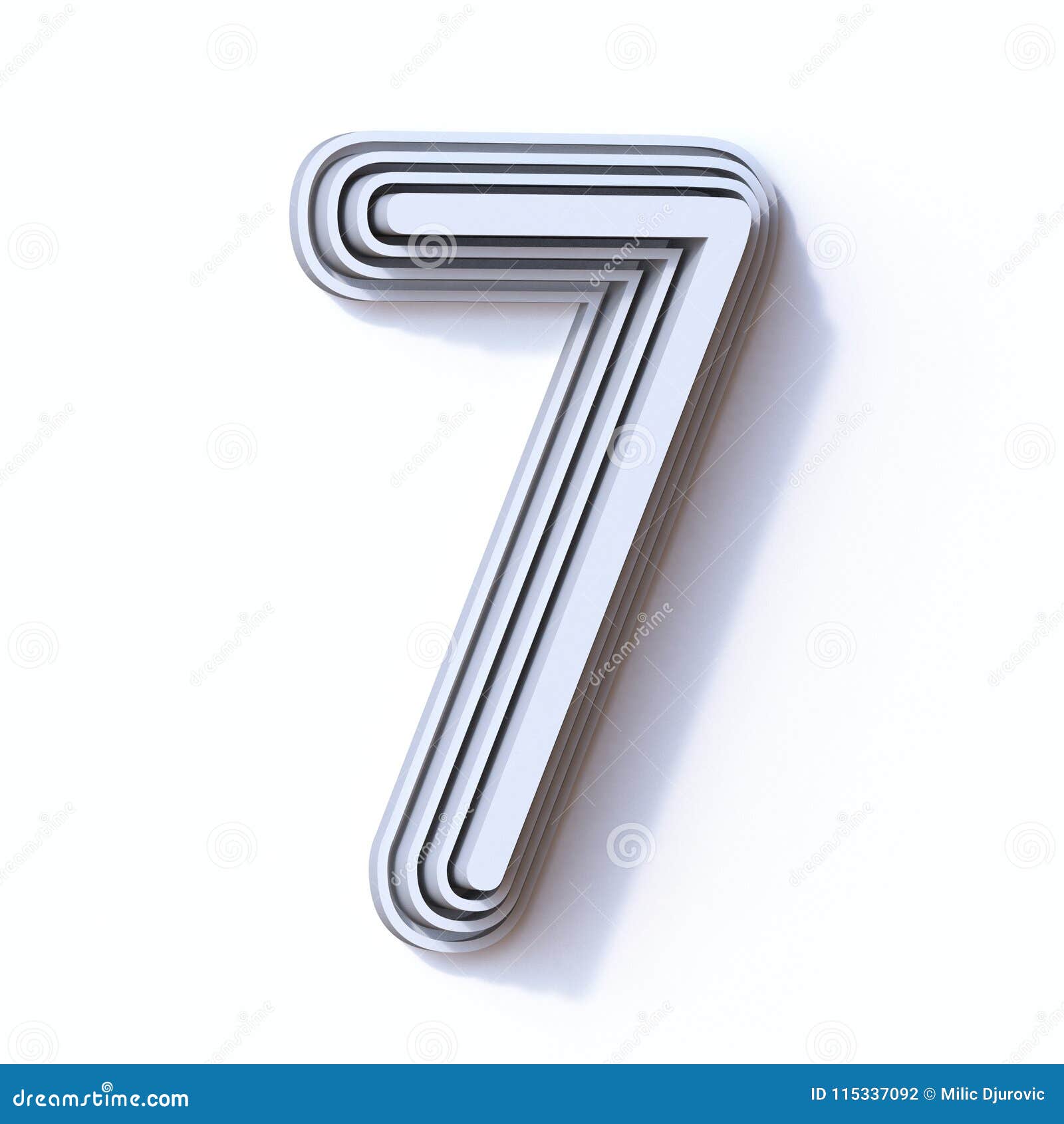 Three Steps Font Number 7 SEVEN 3D Stock Illustration - Illustration of ...