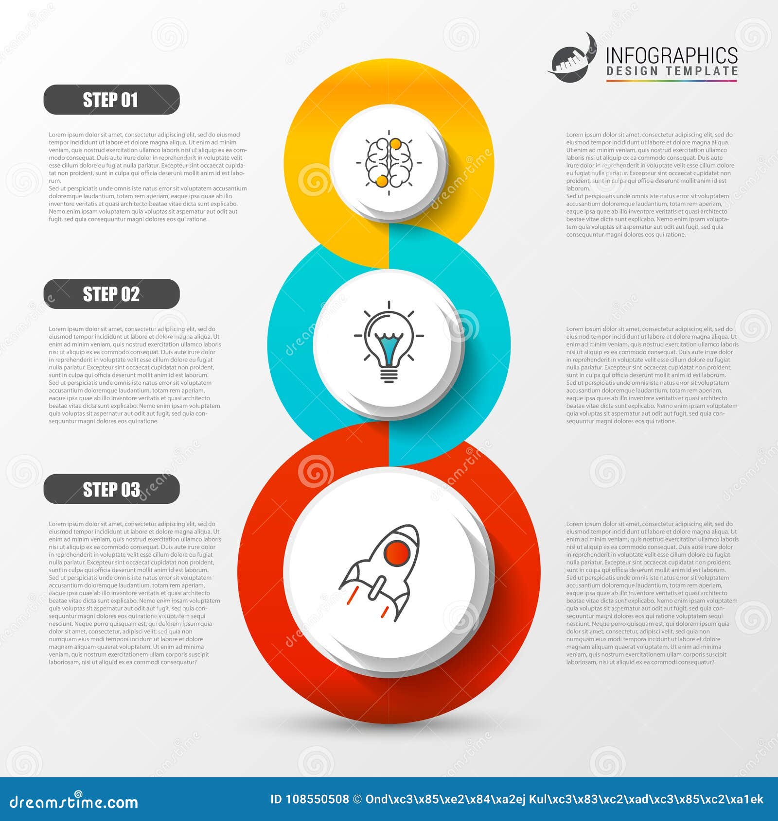 Three Steps. Infographic Design Template Stock Vector - Illustration of ...