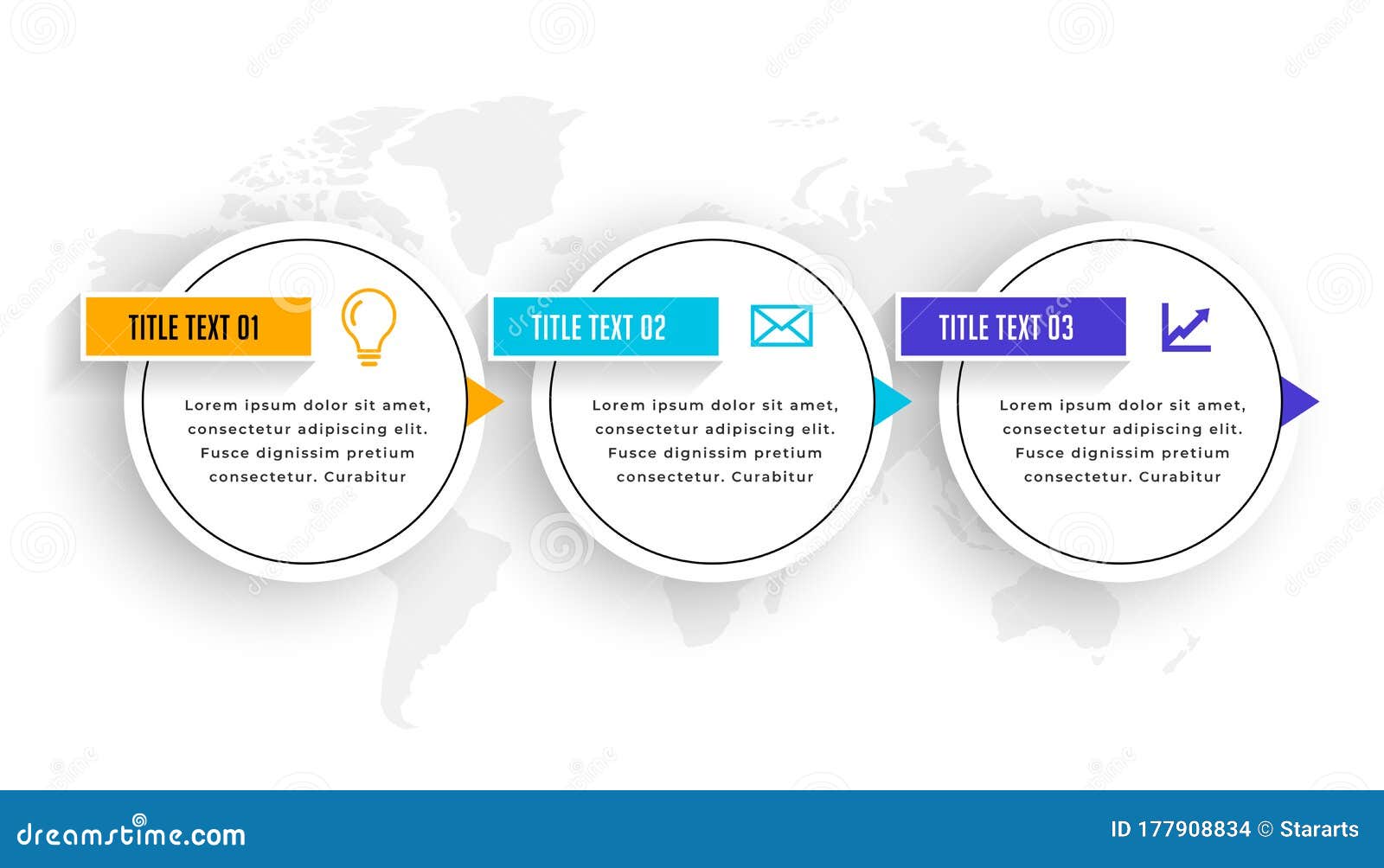 Three Steps Infographic Elements Timeline Template Design Stock Vector ...