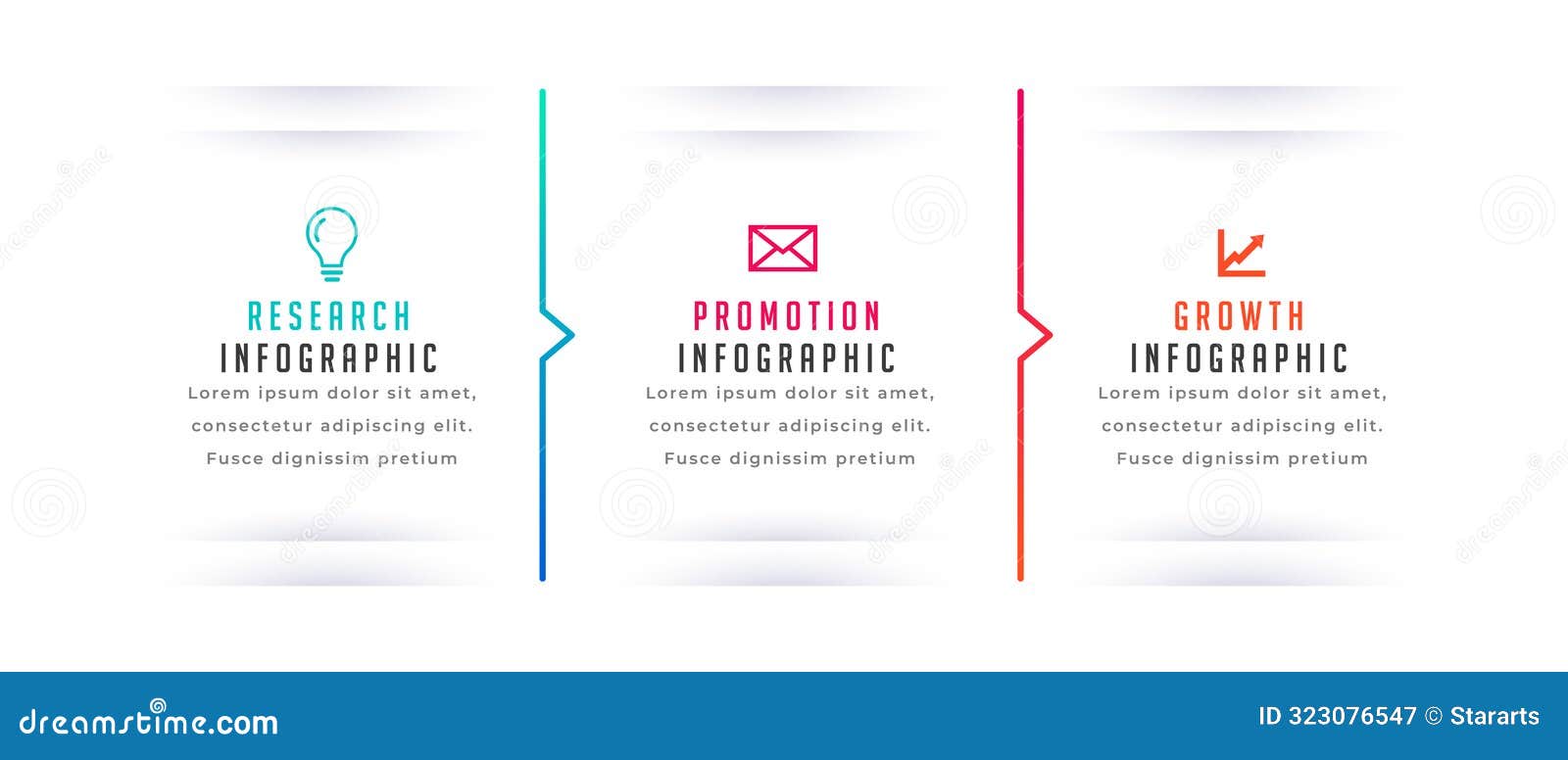 Three Steps Infographic Process Chart Banner for Data Visualization ...
