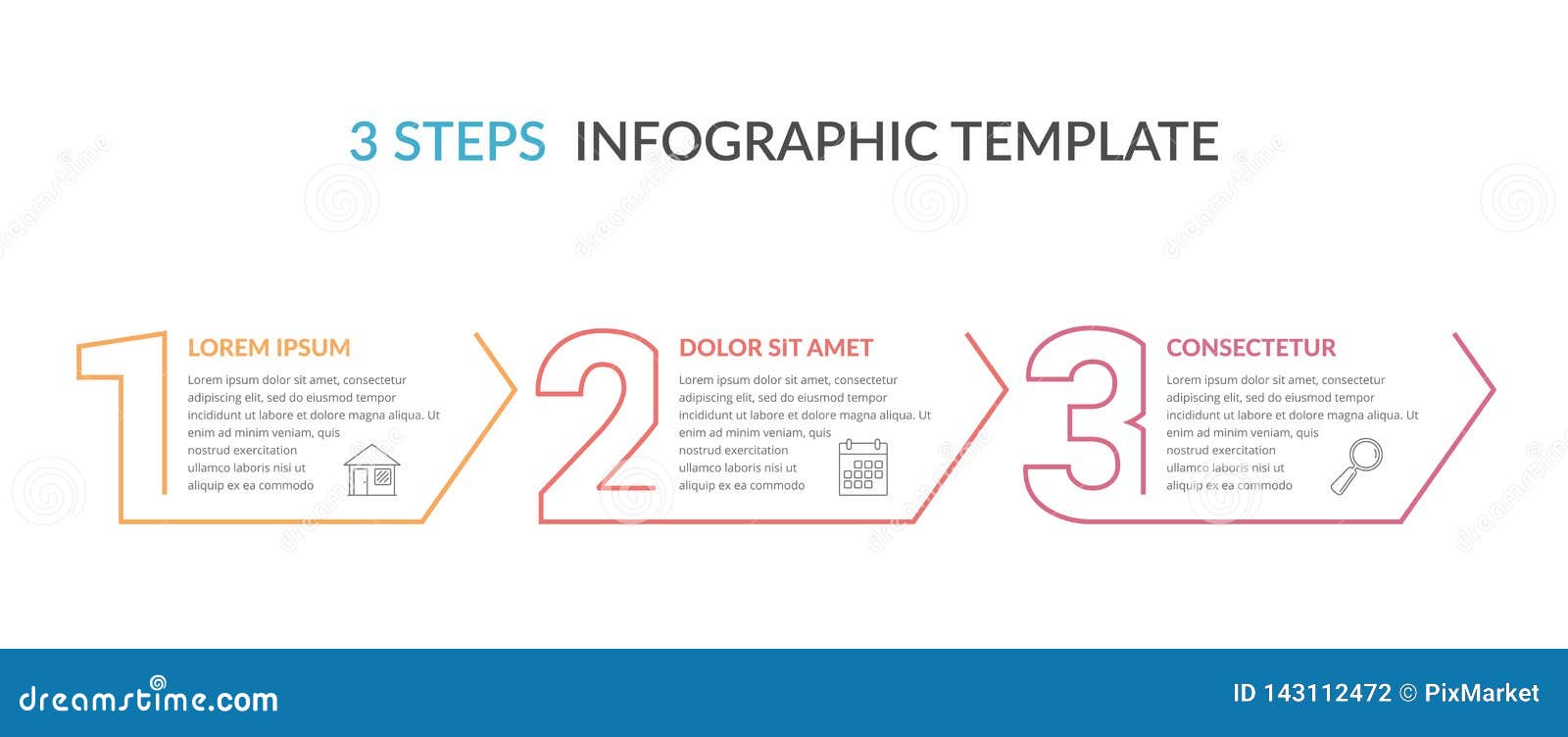 Three Steps Infographic Template Stock Vector - Illustration of graph ...