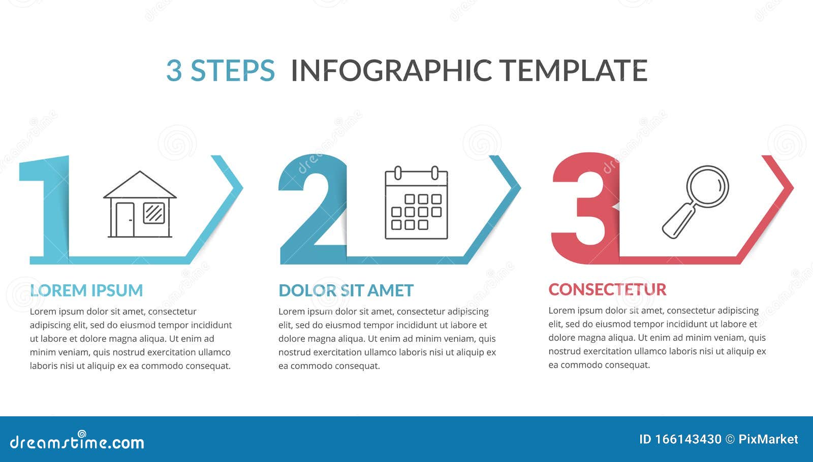 Three Steps Infographic Template Stock Vector - Illustration of design ...