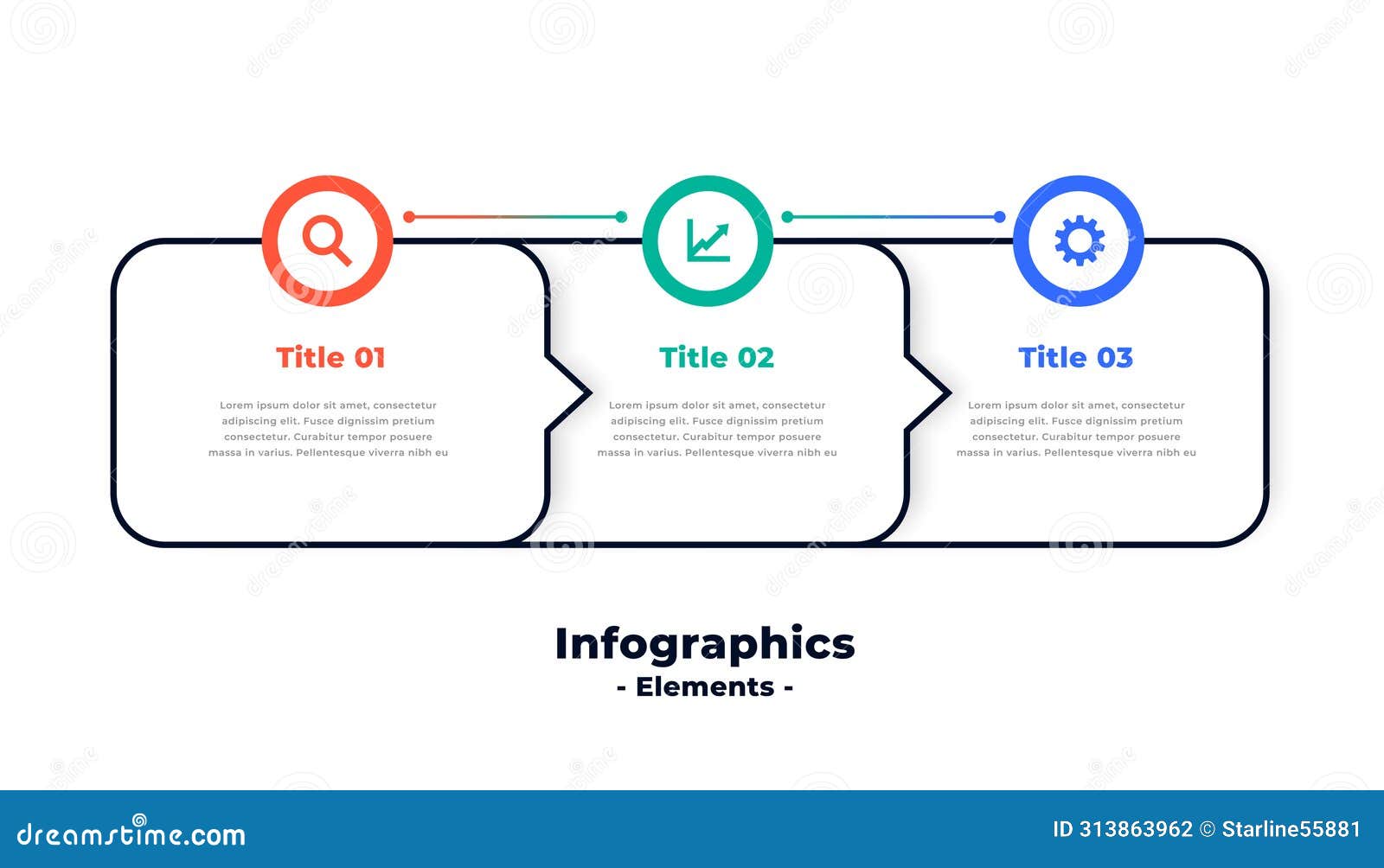 Three Steps Modern Directional Infographic Template Design Stock Vector ...