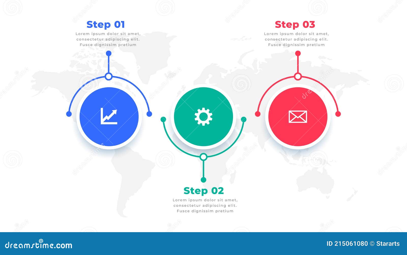 Three Steps Modern Infographic Presentation Template Stock Vector ...