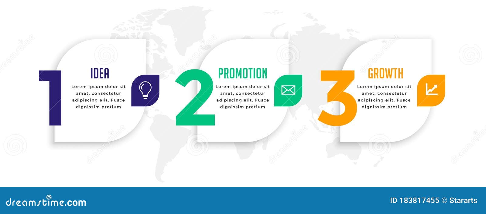 Three Steps Modern Number Infographic Template Design Stock Vector ...