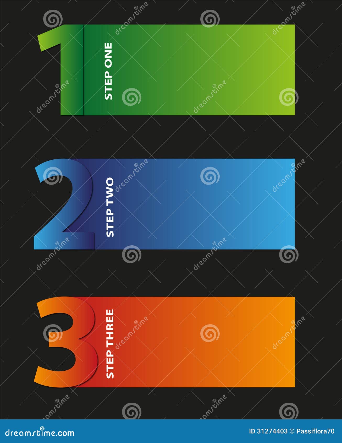 Three Steps Numbered in Different Colors Stock Illustration ...