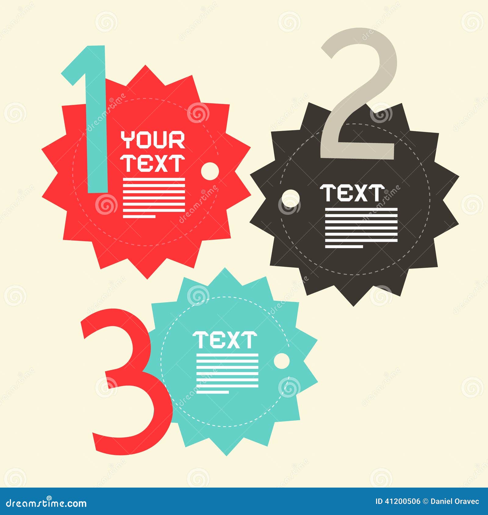 Three Steps Paper Vector Infographics Flat Design Stock Vector ...