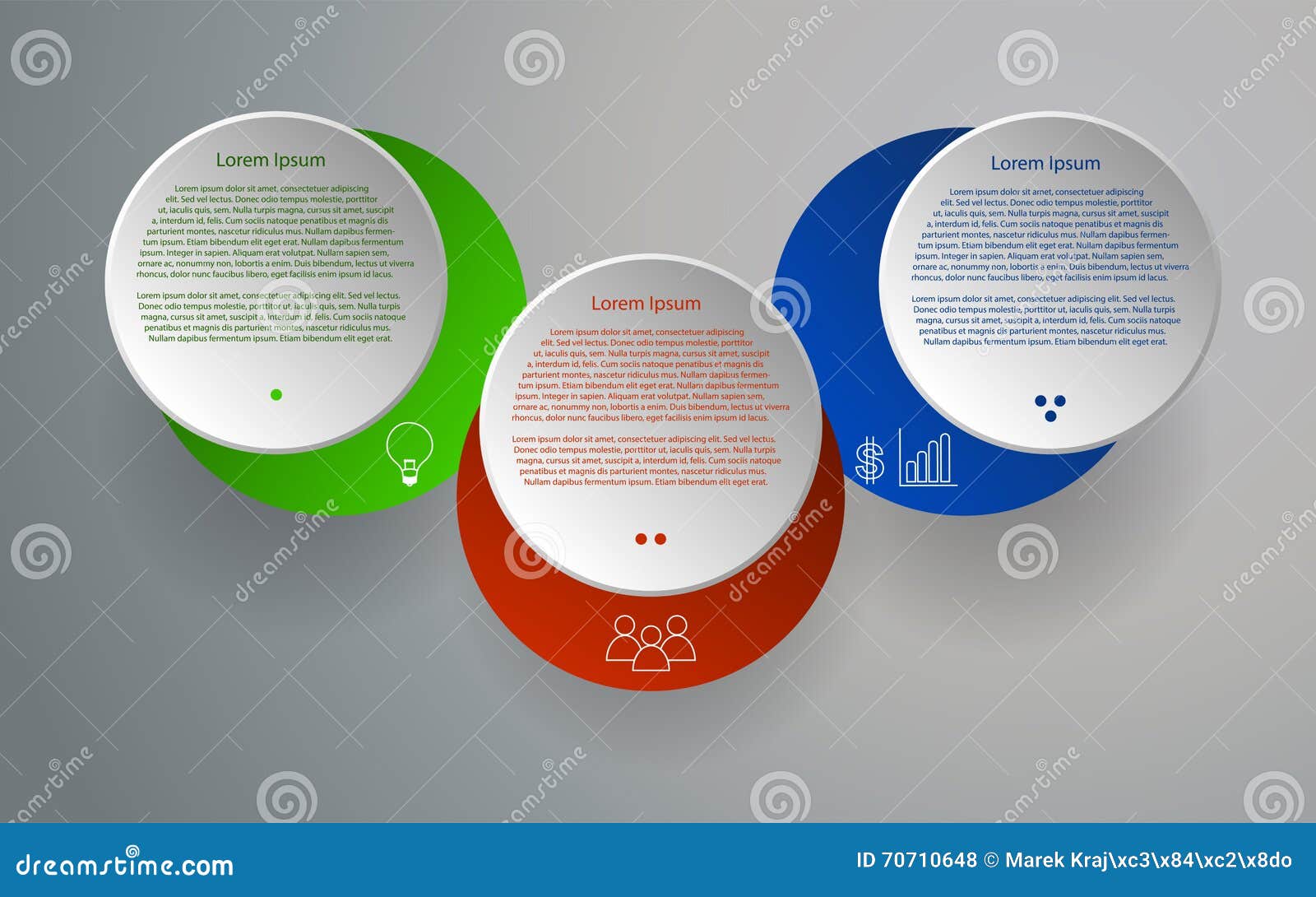 Three Steps Rounded Infographics. Circular Infographic Timeline Stock ...