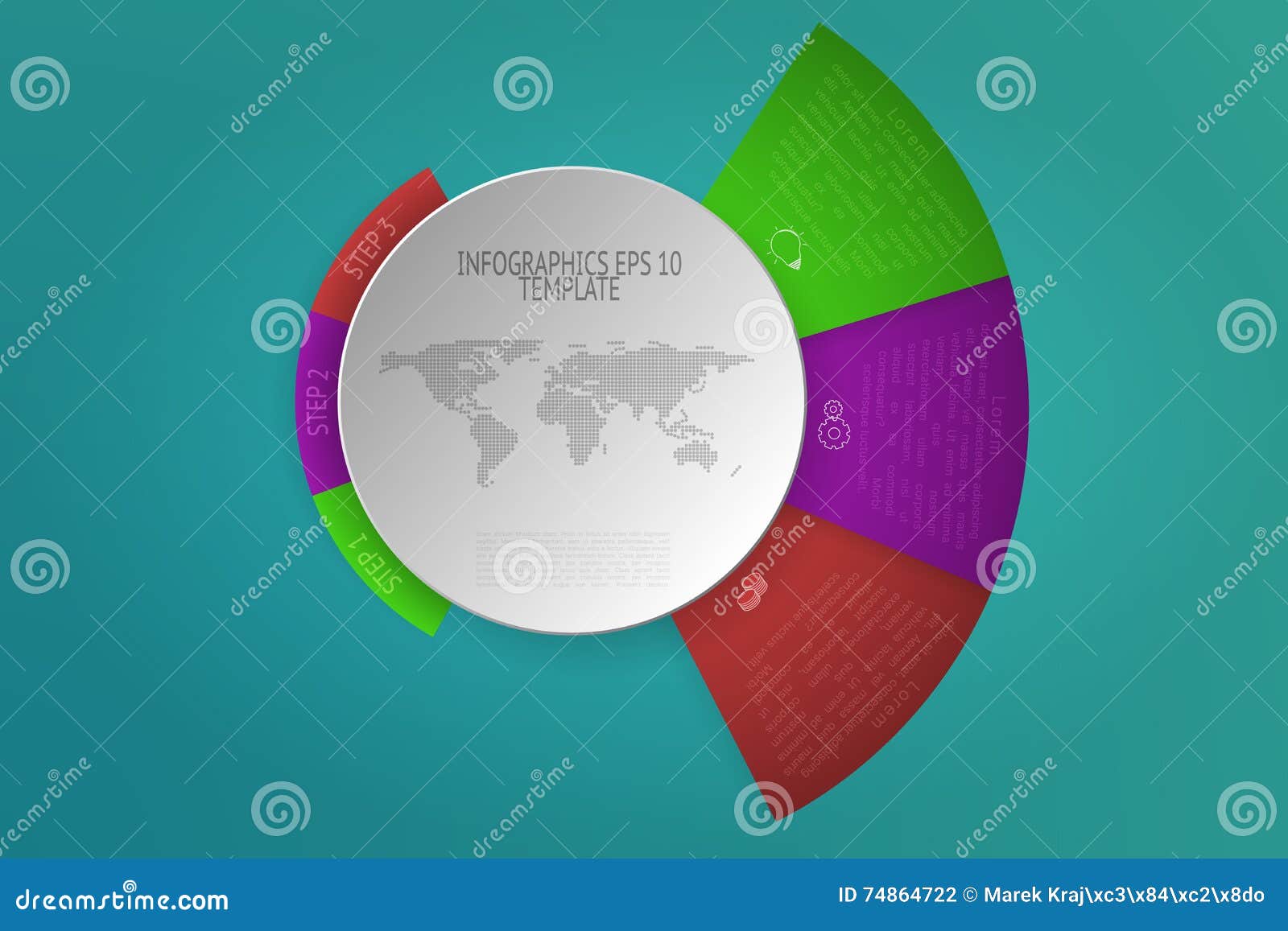 Three Rounded Infographic Template Design. Business Concept Infograph ...