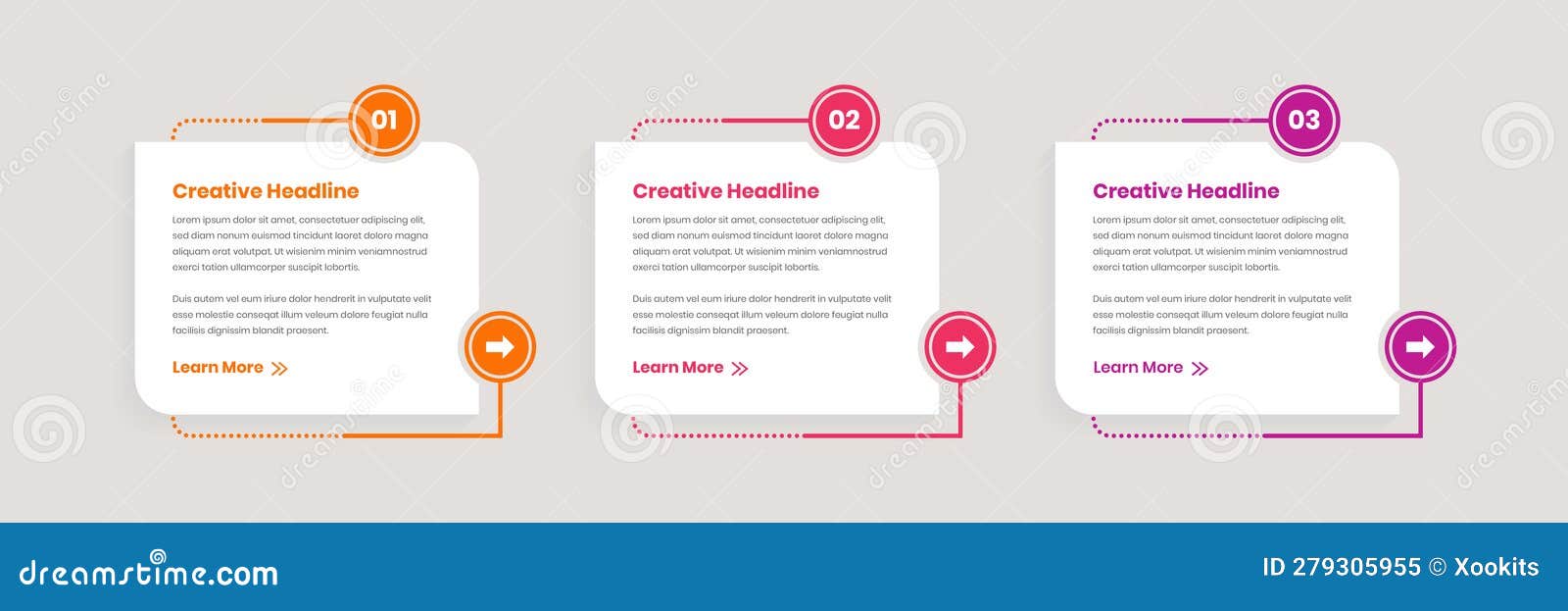 Three Steps Simple Modern Professional Business Process Infographic ...