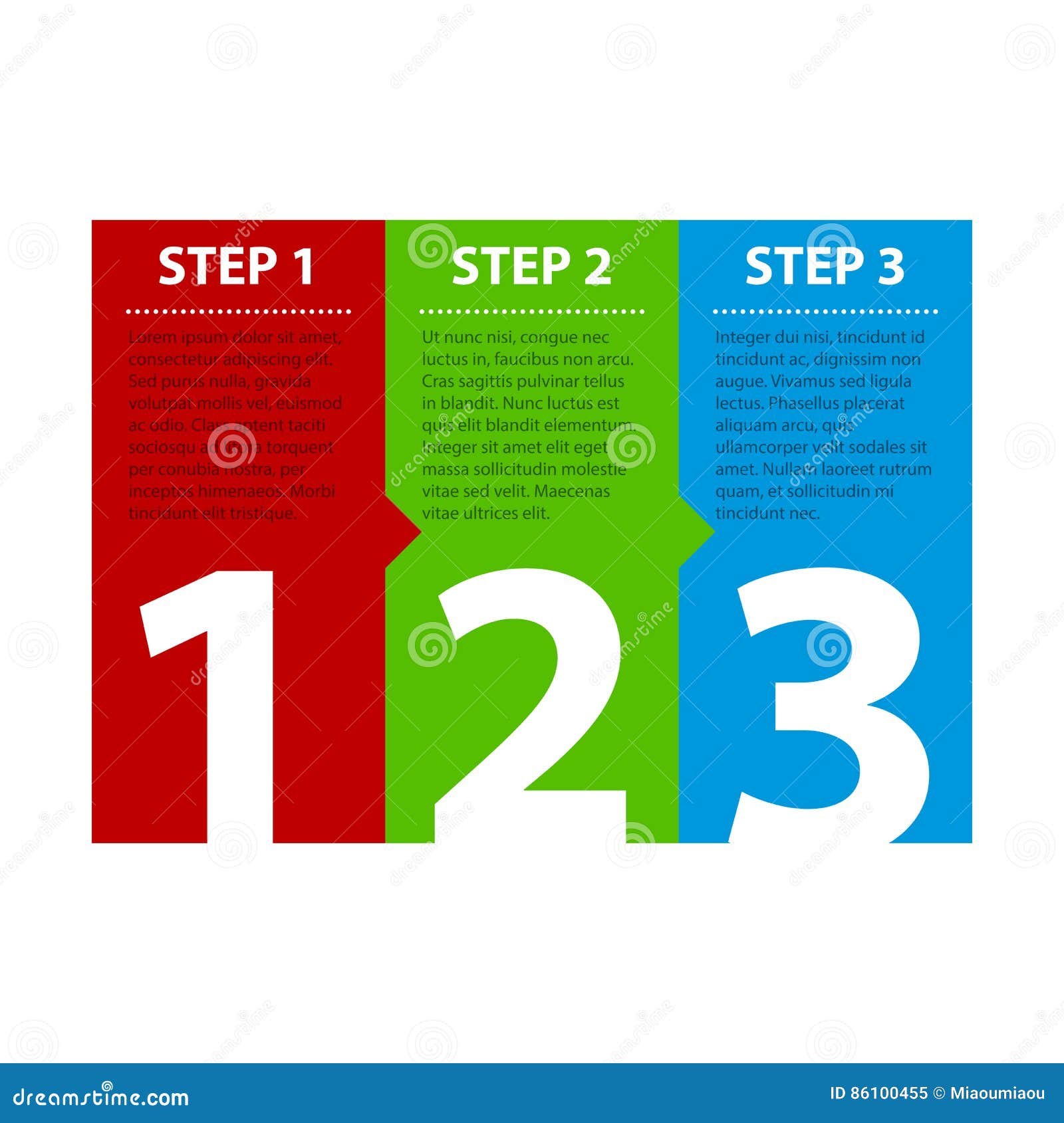 Three steps stock vector. Illustration of manual, business - 86100455