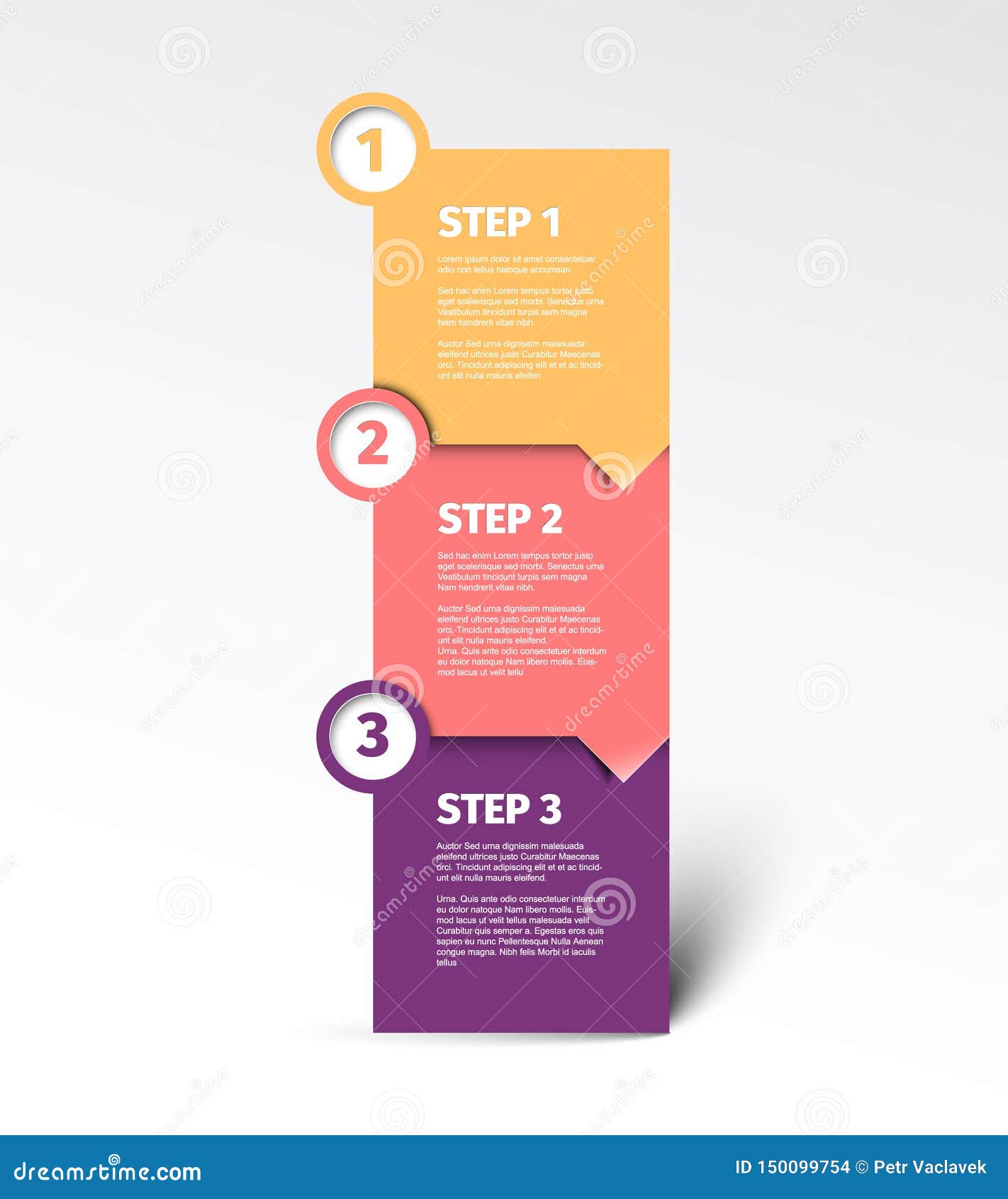 Three Steps Vertical Template Stock Vector - Illustration of product ...