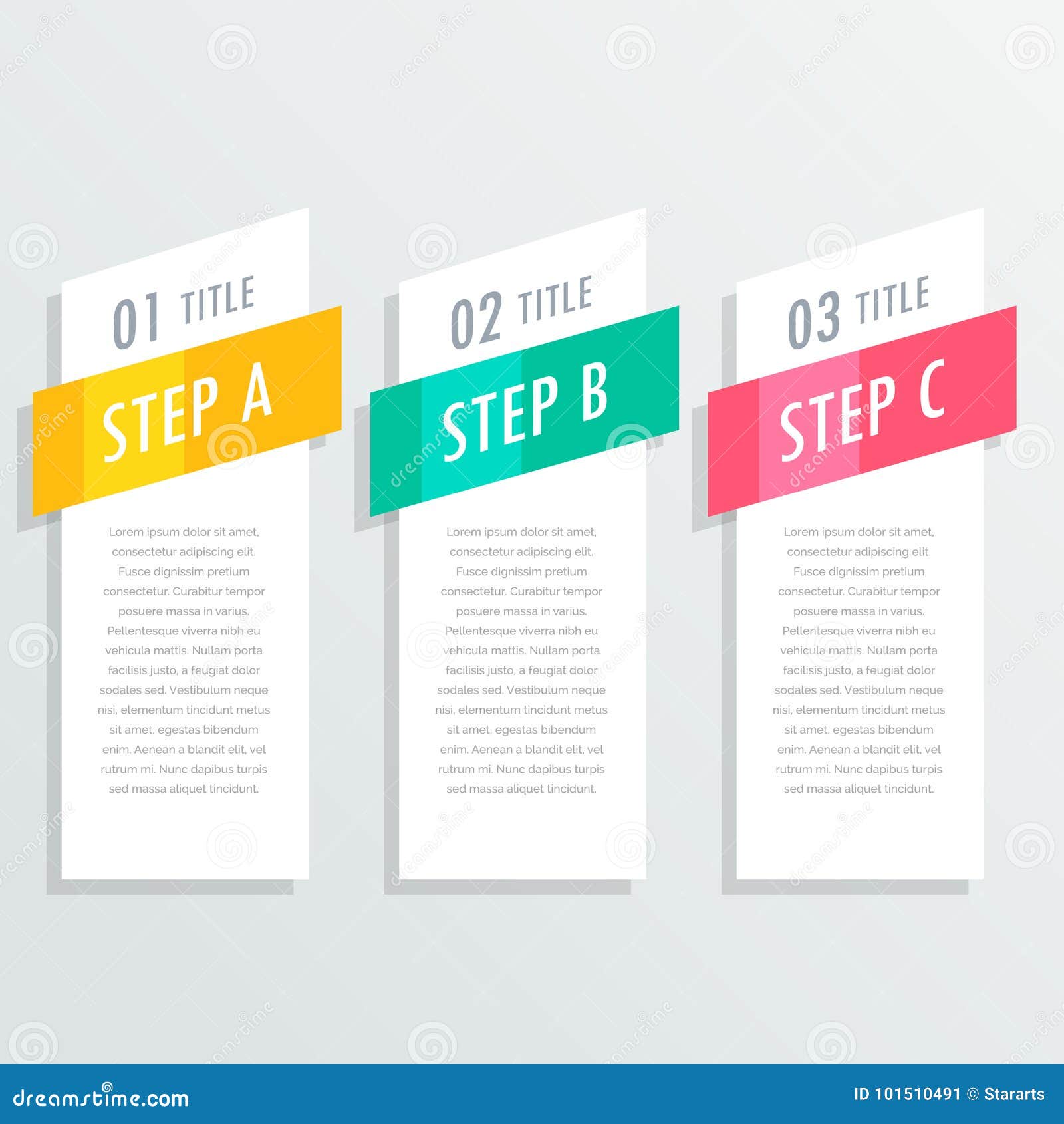 Three Steps Vertical White Banners Stock Vector - Illustration of ...