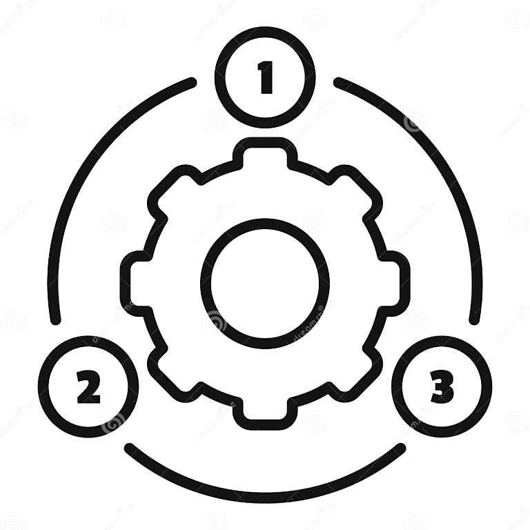 Three Steps Workflow Process with Gear Icon Stock Vector - Illustration ...