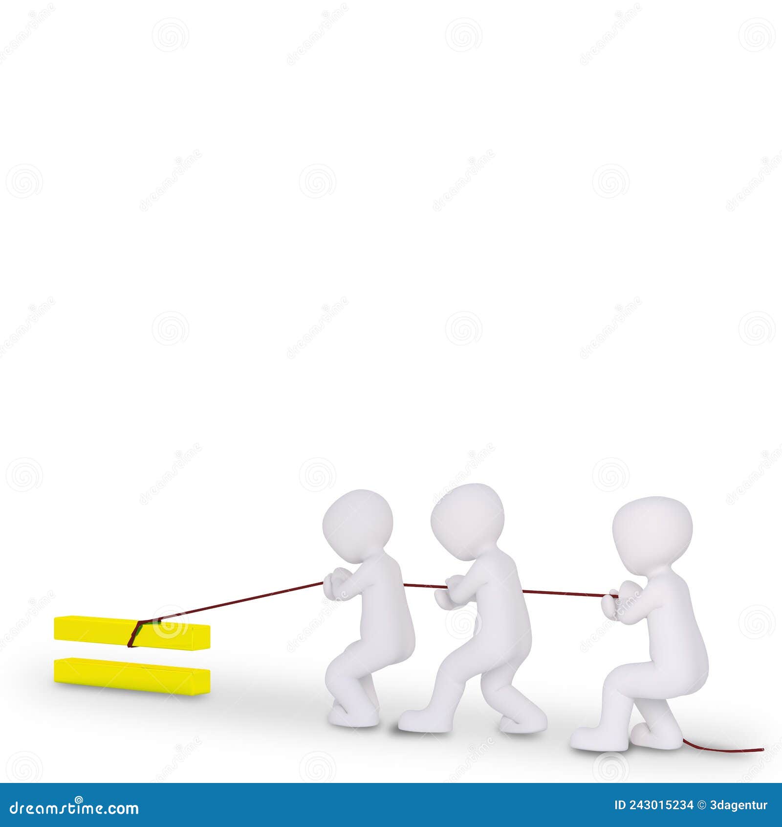 Three Stickman Pull the Equal Sign Stock Illustration - Illustration of ...
