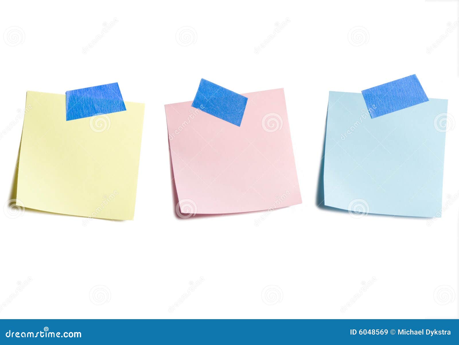Three Sticky Notes stock image. Image of reminder, isolated - 6048569