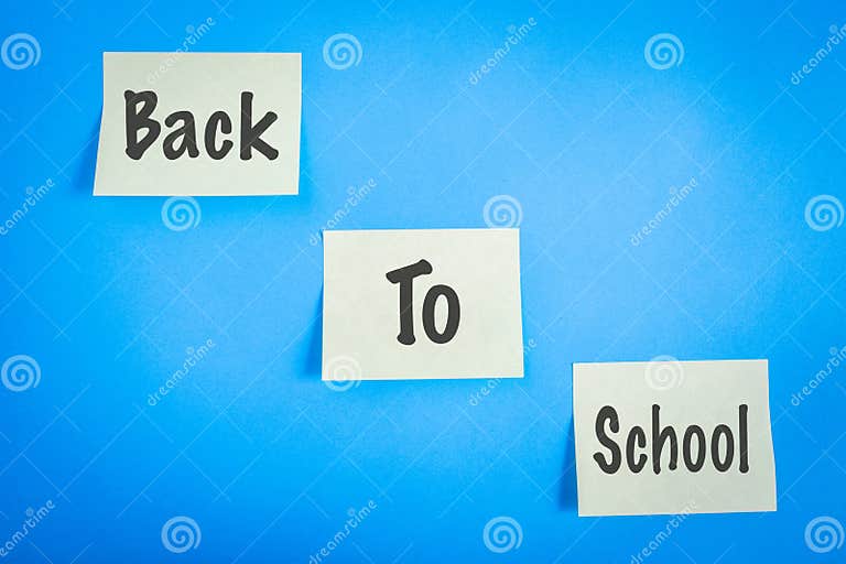 Three Sticky Notes, with the Words Back To School on it Stock ...
