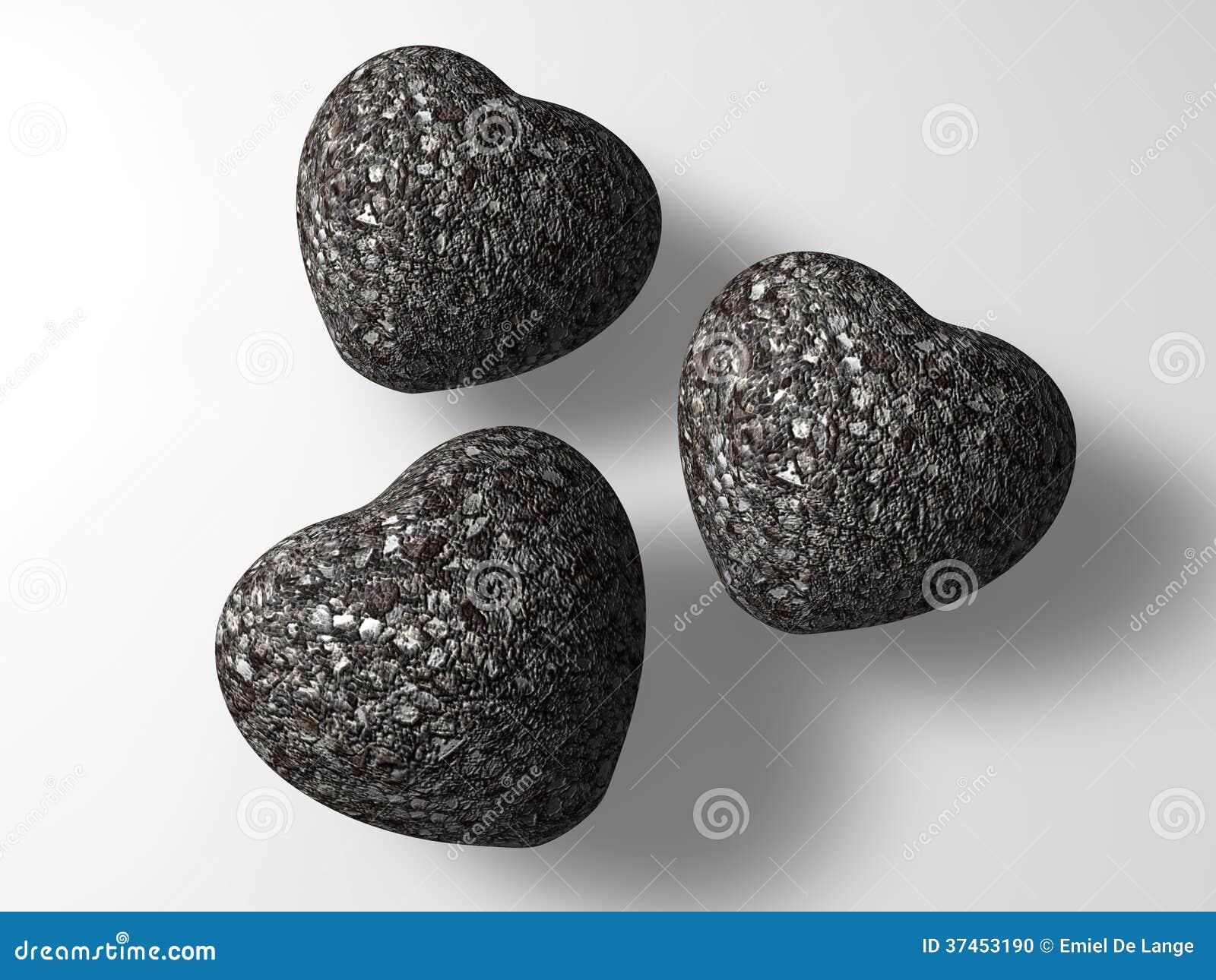 Three stone hearts stock illustration. Illustration of concrete - 37453190