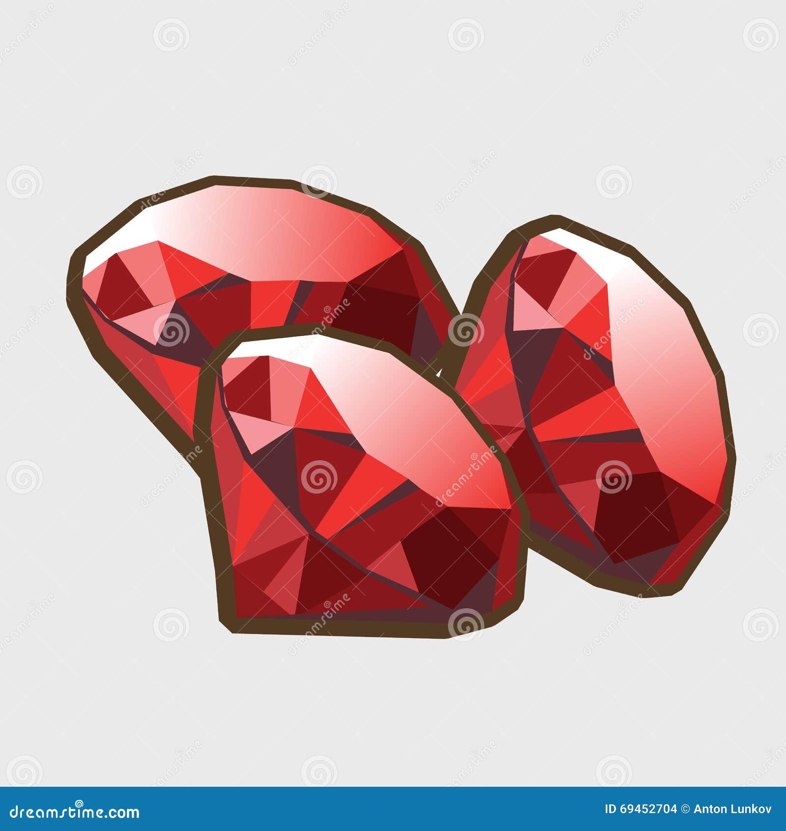 Three stone ruby closeup stock vector. Illustration of decoration ...