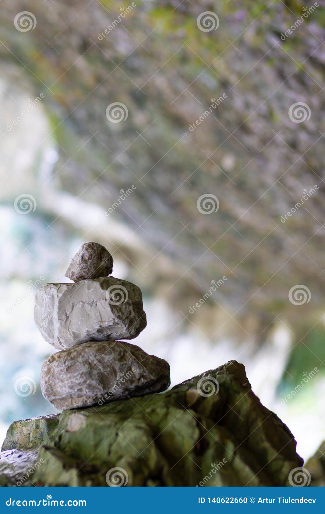 Three Stones Pyramid in the Cave Stock Photo - Image of tranquil, cave ...