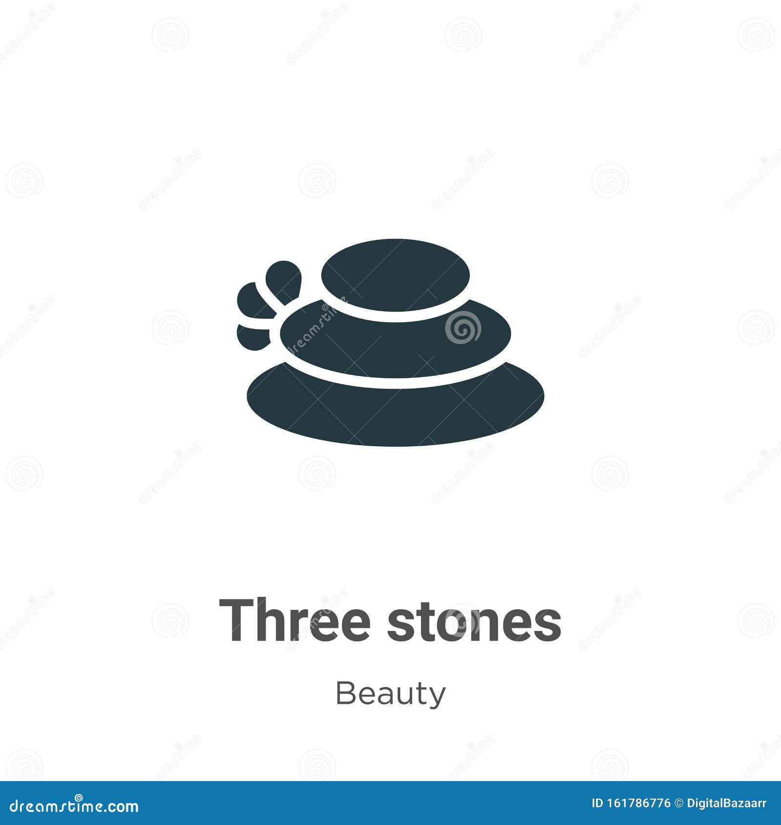 Three Stones Vector Icon on White Background. Flat Vector Three Stones ...