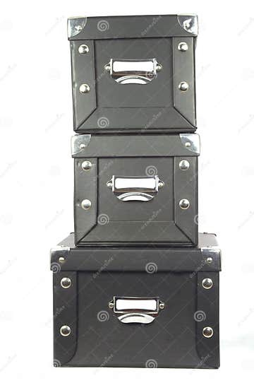 Three Storage Boxes stock photo. Image of rivet, square - 1357750