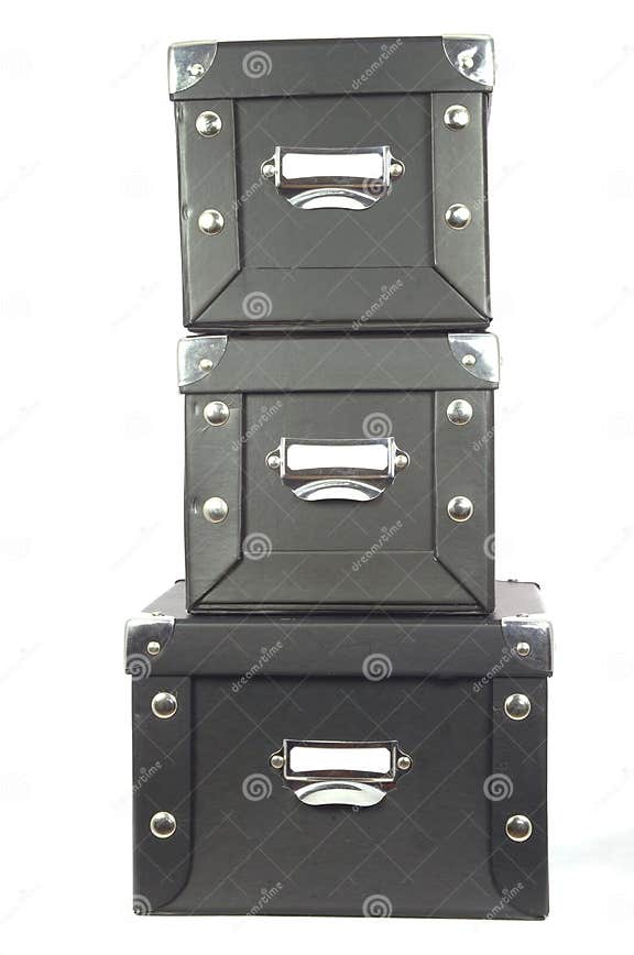 Three Storage Boxes stock photo. Image of rivet, square - 1357750