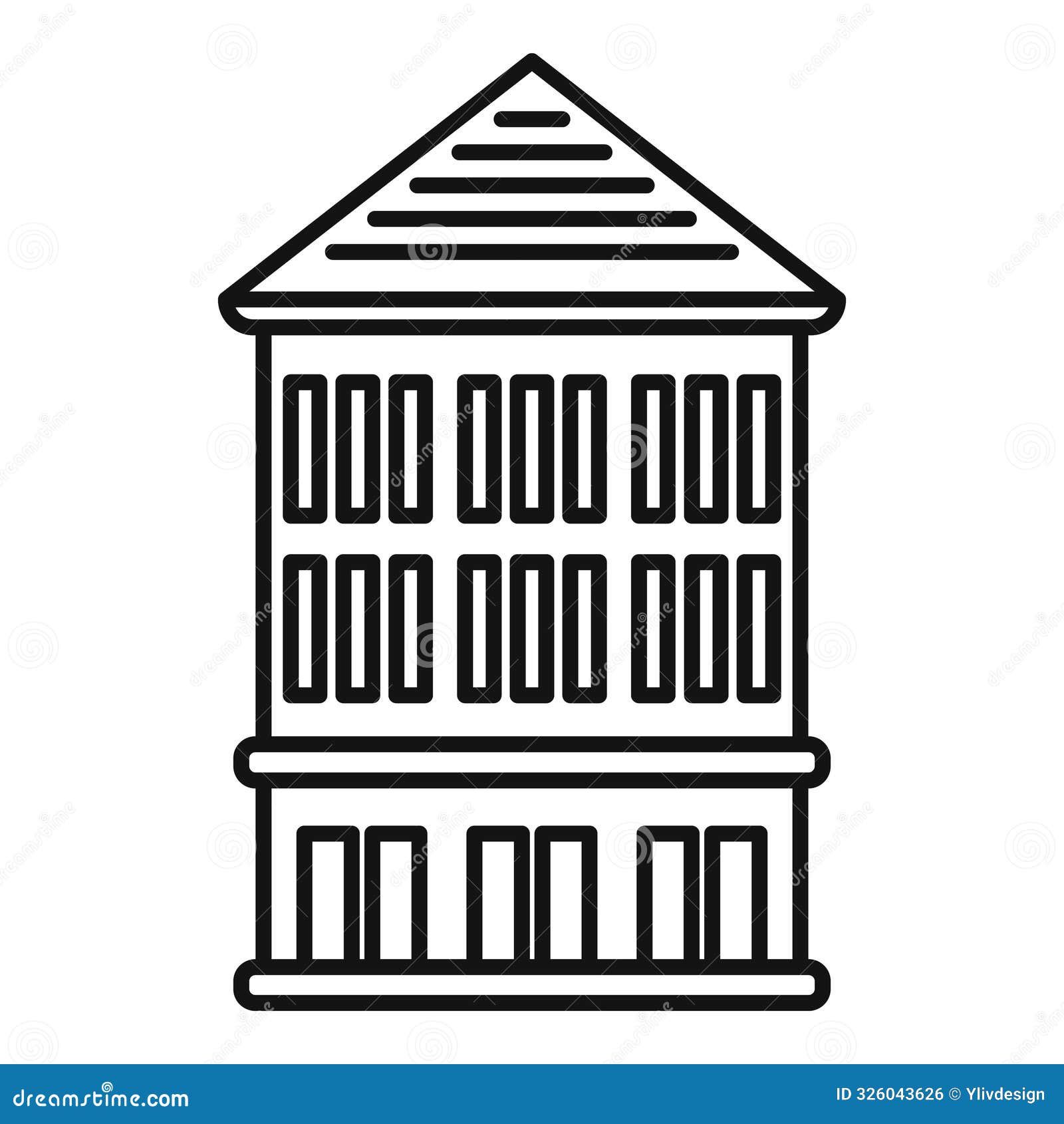 Three Storey Building with Columns Showing Modern Architecture Stock ...