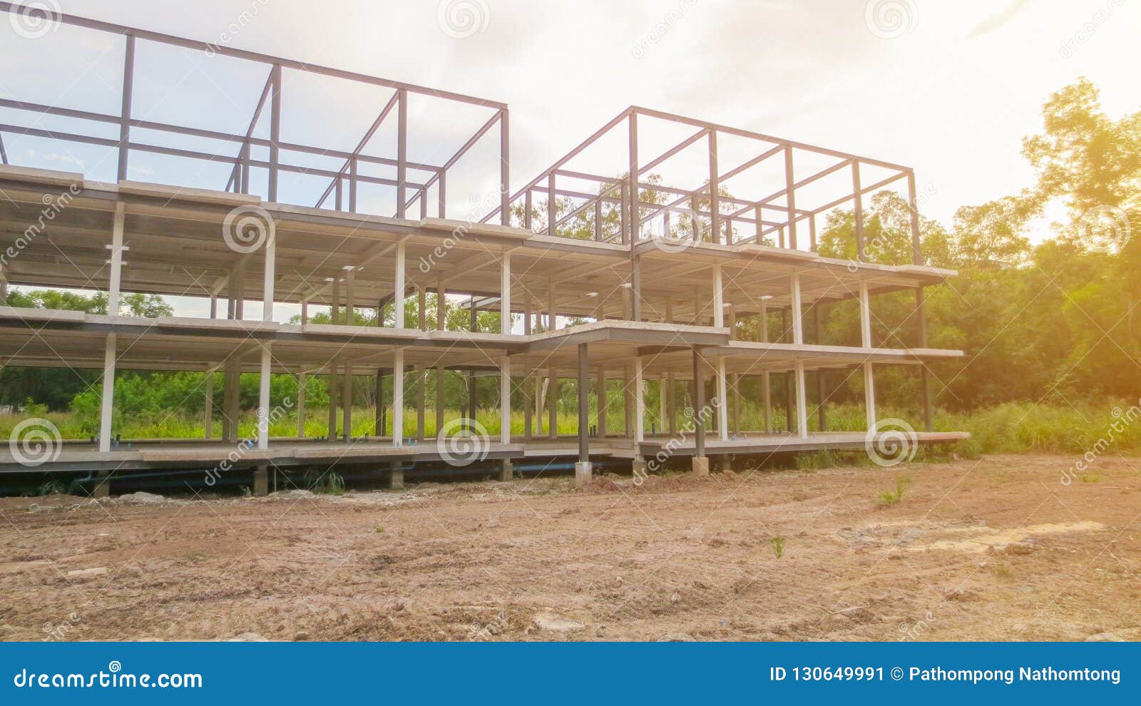 Three Storey Building Under Construction Stock Image - Image of ...