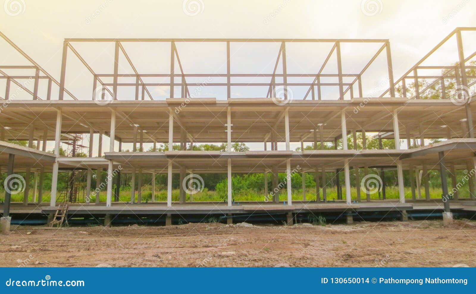 Three Storey Building Under Construction Stock Photo - Image of ...