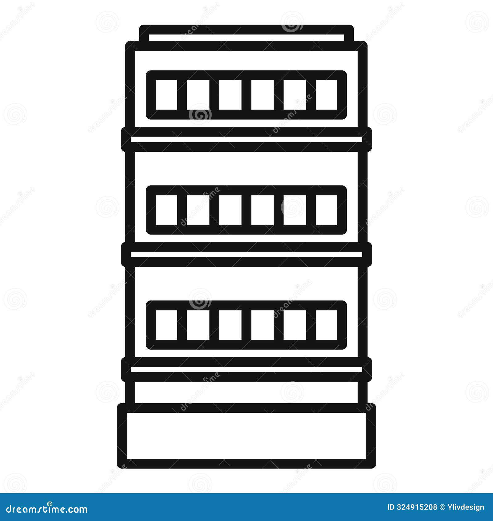 Three Storey Building With Columns Showing Modern Architecture Stock ...