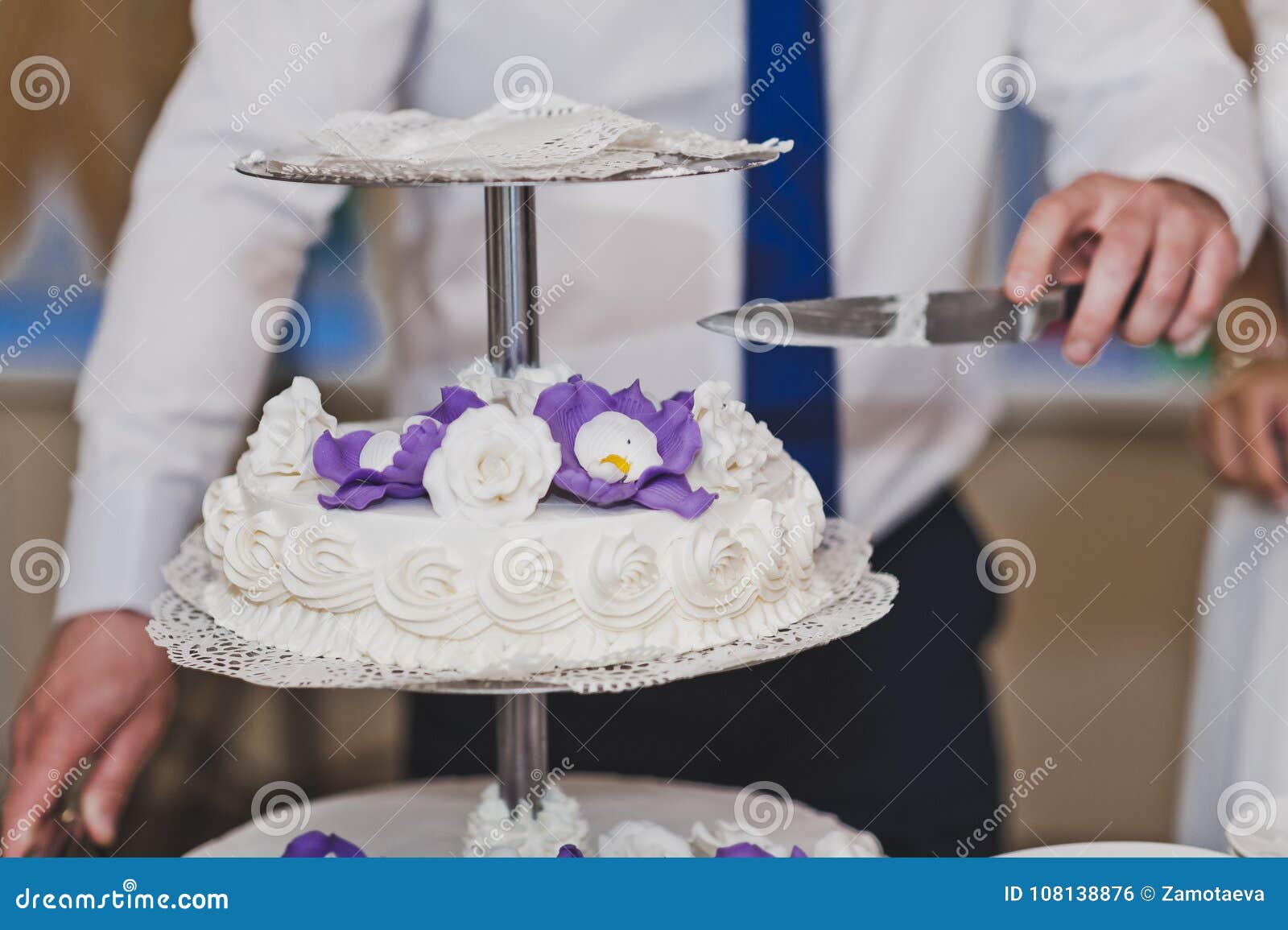 A Three-storey Cake on a Stand 7045. Stock Photo - Image of vintage ...